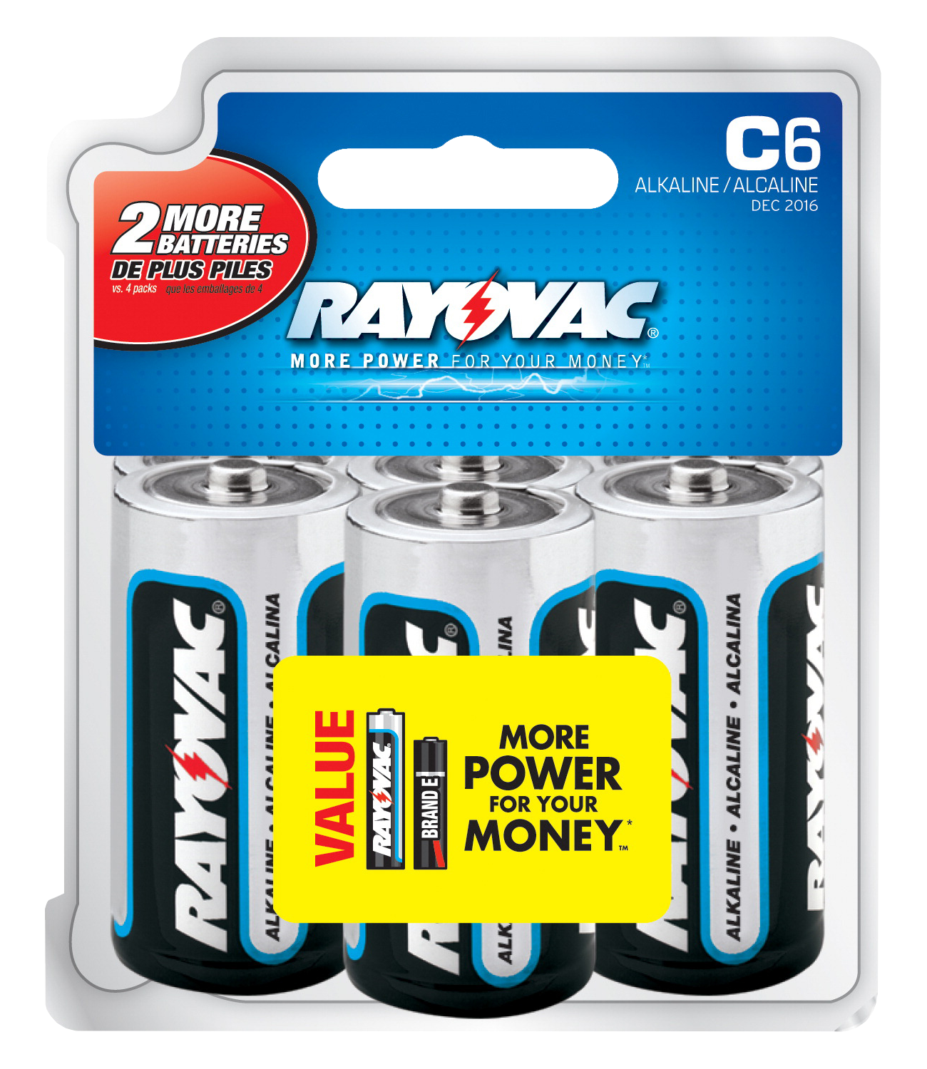 Rayovac C6 Alkaline Battery 6 Pack | Bass Pro Shops